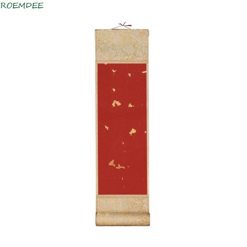 ROEMDEE Gilded Rice Paper Scroll, Self-made Gifts Blank Hanging Scroll ...