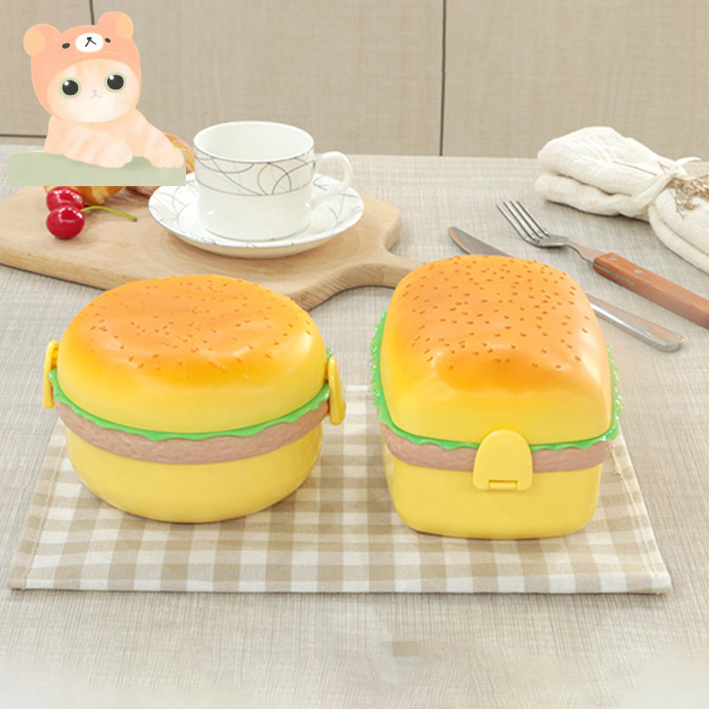 Hamburger Lunch Box Kid Bento Box Food Container Creative Burger Lunch ...