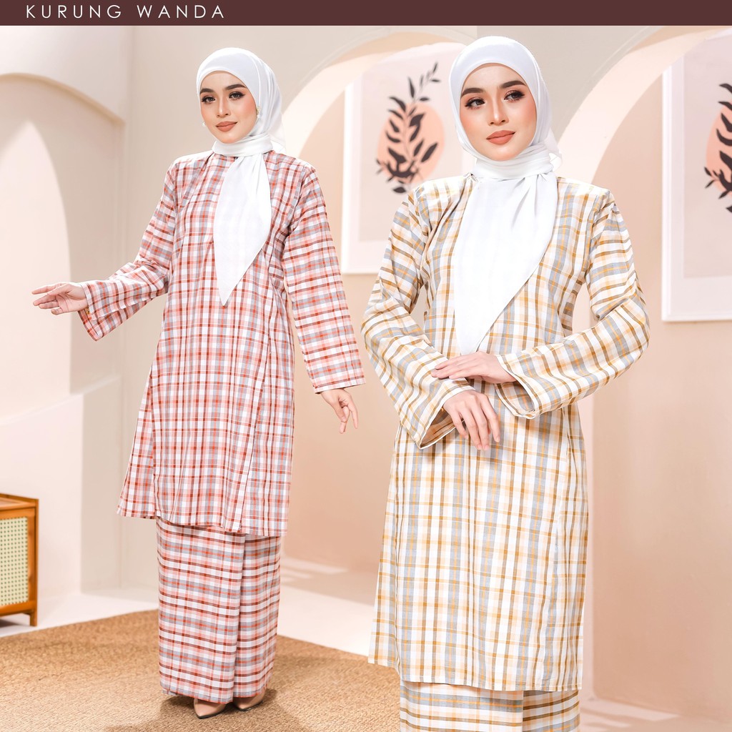 KURUNG WANDA Baju Kurung Wanita Muslimah Klasik Retro Set Sedondon Raya | Shopee Malaysia
