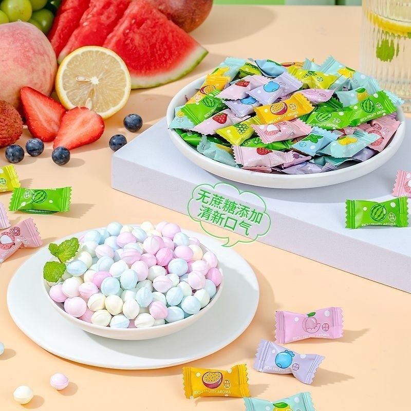 Sugar-free Vitamin C mint candy for fresh breath, fruity flavor, breath ...