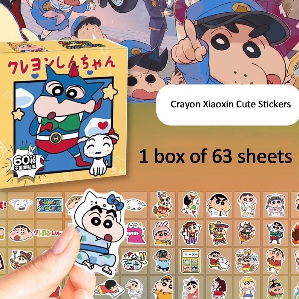 Box Crayon Shinchan Cartoon Sticker Waterproof Graffiti Phone Diy ...