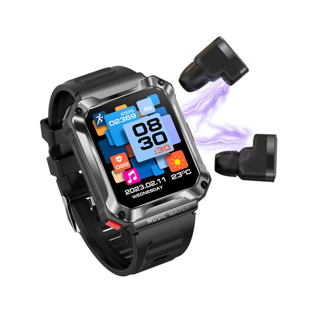 T93 Smart Watch 3 In 1 TWS Earphones 4GB Large Memory Bluetooth Call 1. ...