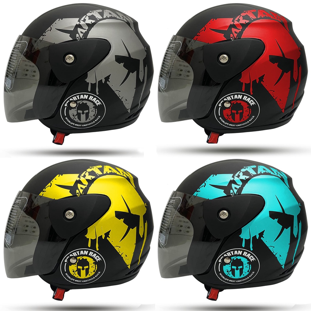 HITAM Evo HALF FACE EVOLUTION SPARTAN Helmet Black Glass/PREMIUM ...