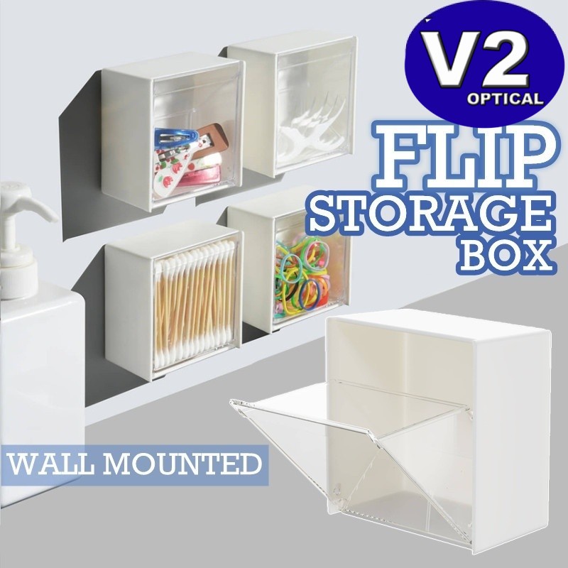 Transparent Wall Mounted Flip Storage Box Dust-proof Sealing Punch-Free ...