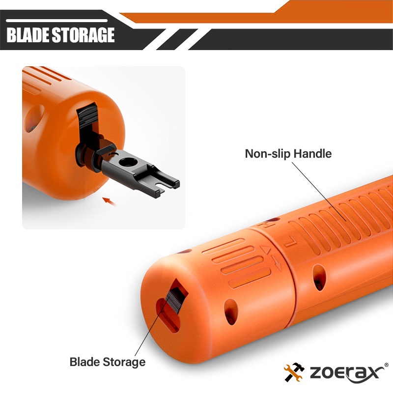 Zoerax Punch Down Tool, 110 Type Network Cable Tool Double Blades ...