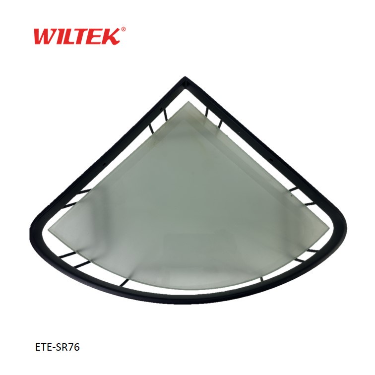 Black Corner Shampoo/Shower Rack with Tempered Glass (ETE-SR76 ...