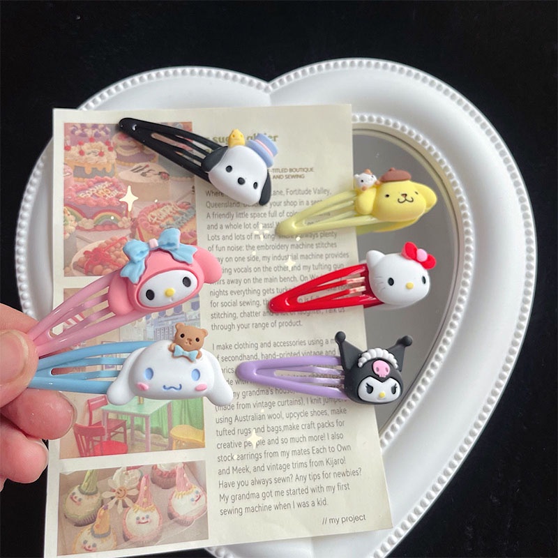 EASY1.SALES Sanrio Hair Clips Girls Cinnamoroll My Melody Kuromi Pompompurin Hello Kitty ...
