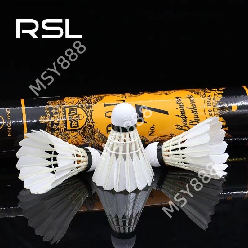 RSL 7 Tourney Shuttlecocks Badminton Shuttle Duck Feather Ball Cock 12pcs (Speed 77) | Shopee ...