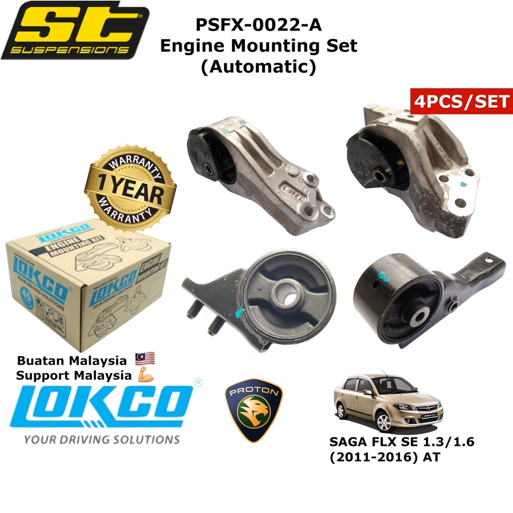 PSFX-0022-A LOKCO ENGINE MOUNTING SET(4PCS) FOR PROTON SAGA FLX 1.3/1.6 ...