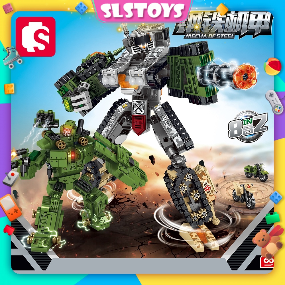 [8 IN 1] Sembo Block 2505 - 2512 Iron Blood Heavy Equipment Series Tank ...