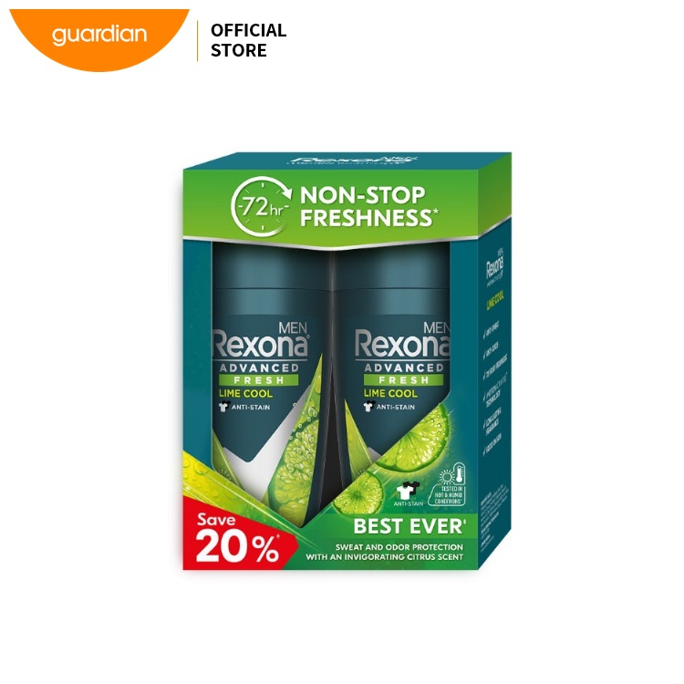 Rexona Men Natural Cool Fresh Lime Twin Pack Deodorant Roll On 45ml x 2 | Shopee Malaysia
