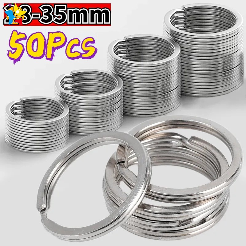 10/30/50Pcs Silver Color Metal Durable Rings Keychain 28/30/32/35mm ...