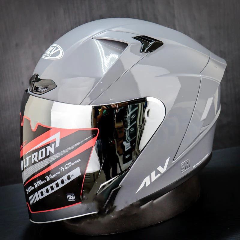 Alv Ultron Half Face Helmet Contemporary Silver Glass SNI 100% ORIGINAL ...