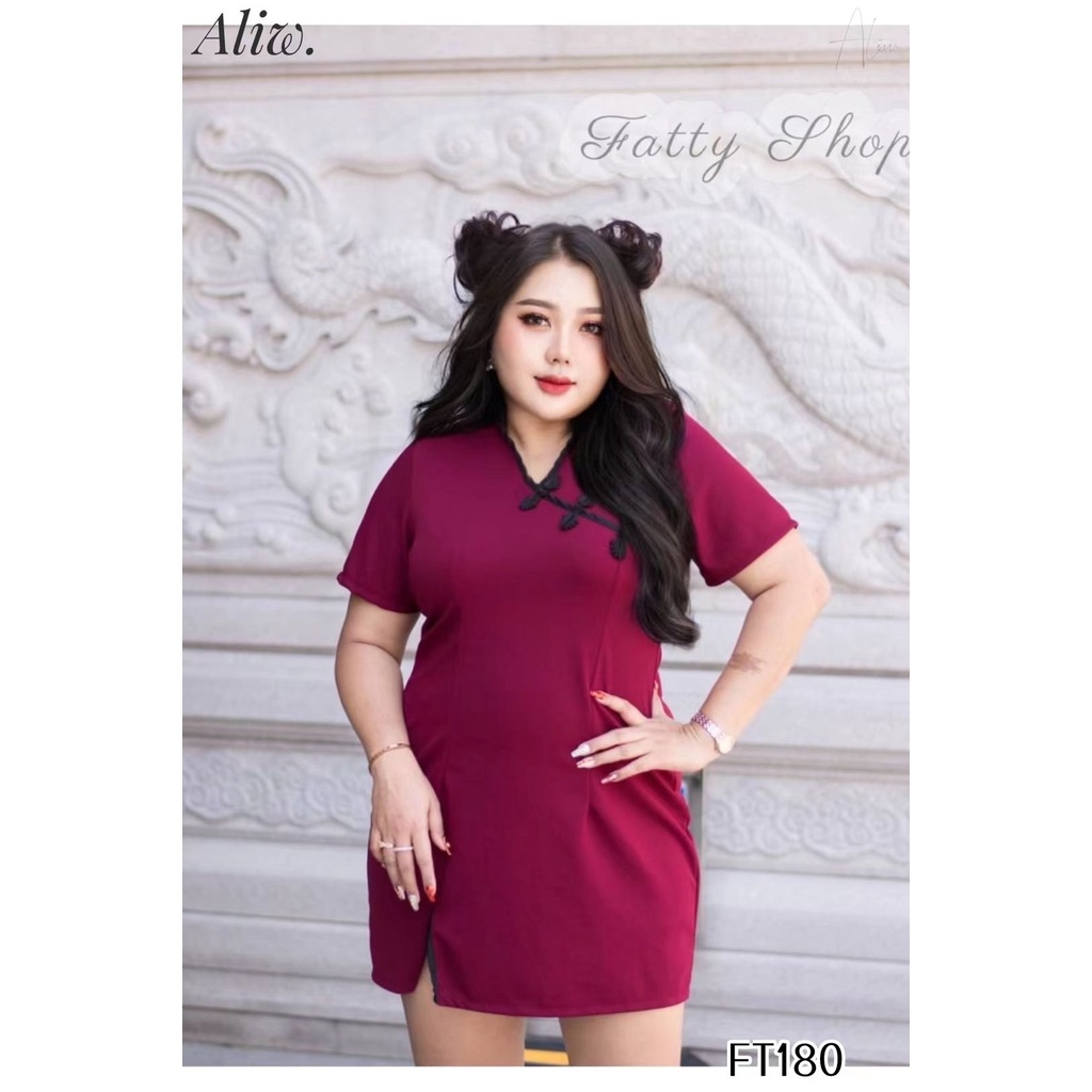 PLUS SIZE CHEONGSAM [CHINESE STYLE LEFT THREE RIBBON CHEONGSAM DRESS ...