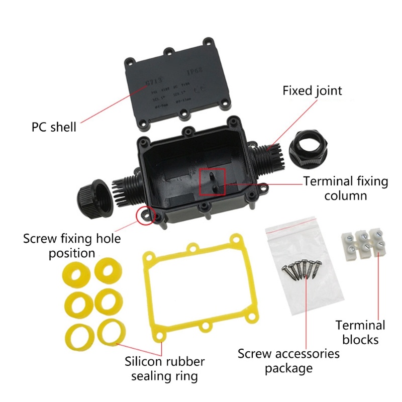 POP 2/3/4/5/6 Way Electrical Junction Box IP68 Waterproof Cable ...