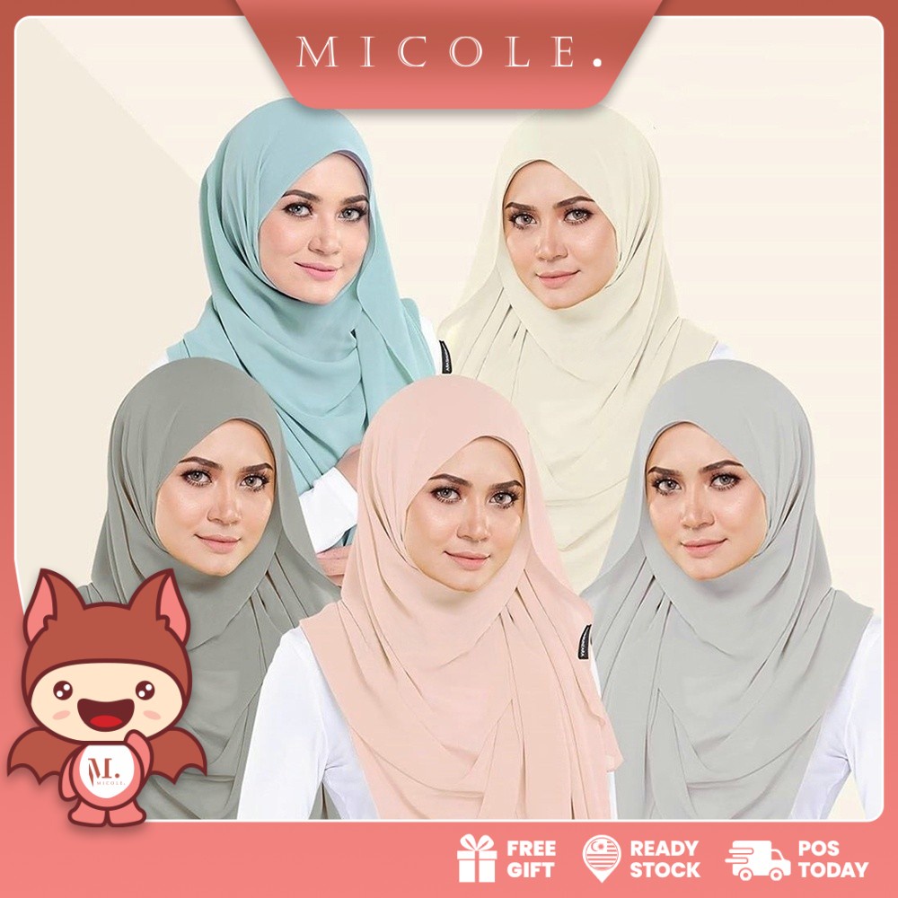 Ready Stock MICOLE C9088 HOT SALE PREMIUM Tudung Shawl Chiffon (180*70 ...