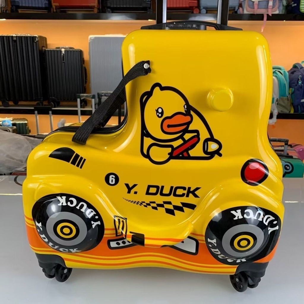 22/24 inch cartoon luggage with wheels little yellow duck cycling ...
