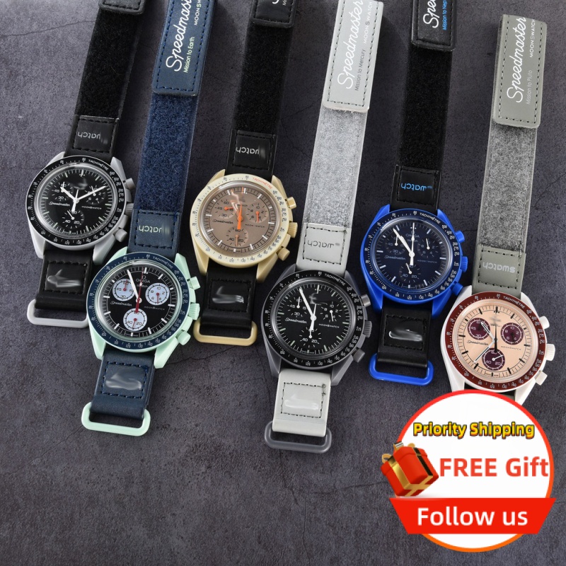 Bioplastic Moonswatch Co-Branded Men's Quartz Watch 11 Planetary Space ...