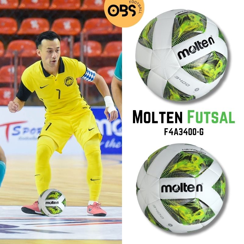 Molten Futsal Ball F4A3400-G Lime Green Size 4 Professional LAMINATED ...