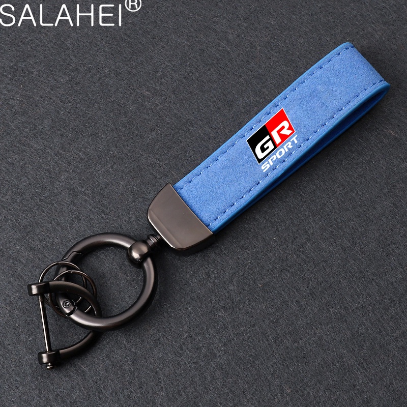 High-Grade Car Metal Suede Leather Keychain Metal 3D relief Logo For ...