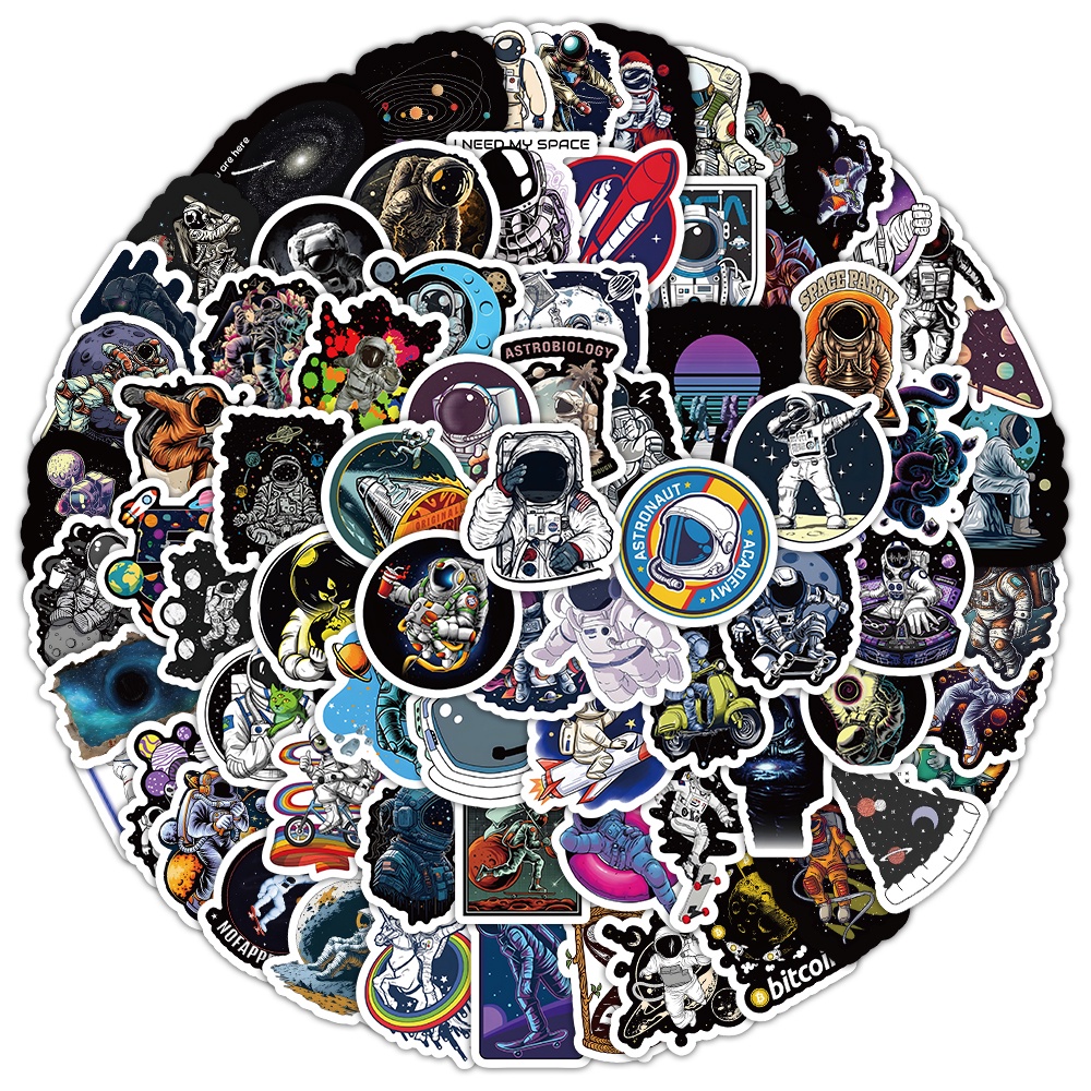100PCS Outer Space Astronauts NASA Graffiti Stickers for Helmet Bicycle ...