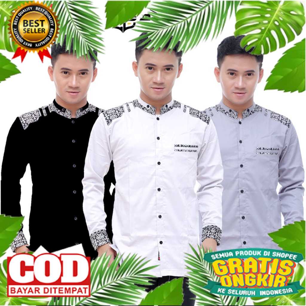 PUTIH Koko Shirt For Adult Men Long Sleeve Koko Shirt Combination Of ...
