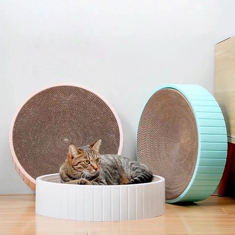 🐾RightNow🐾 Round Cat Scratcher Bed Scratching Board For Cats Tempat ...