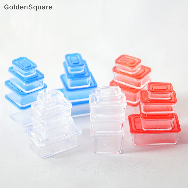 GG 4pcs/set Miniature Food Snack Fruit Transparent Bento Box For ...