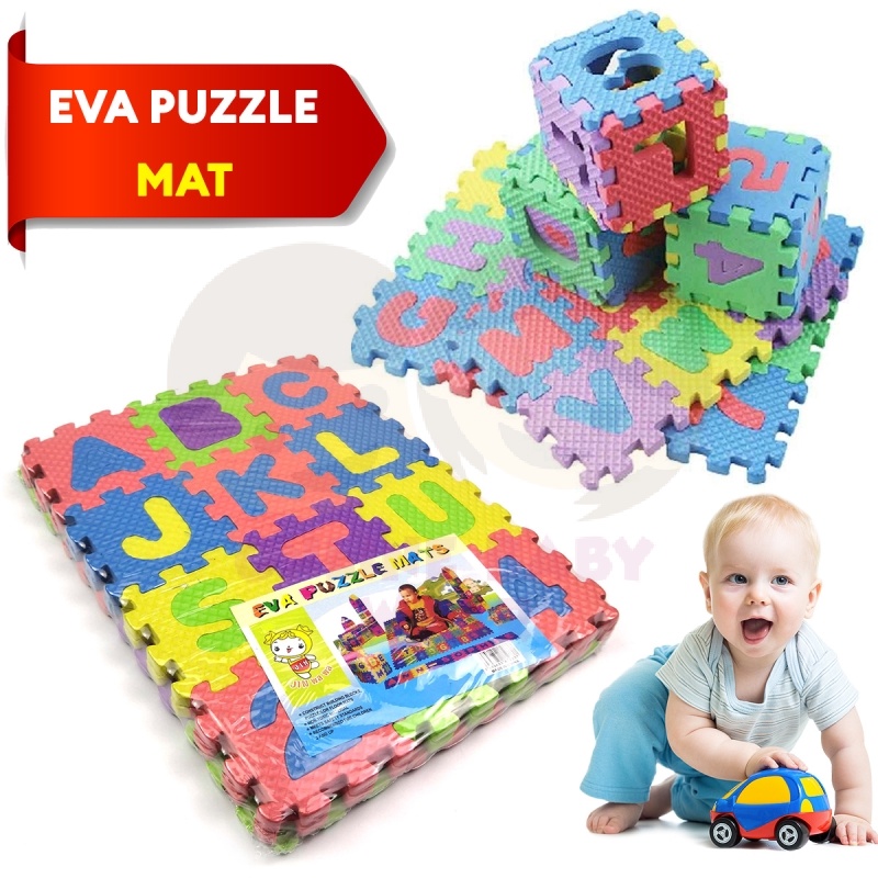 (36Pcs) EVA Floor Puzzle Mat Baby Children Foam Mini Size Alphabet ABC ...