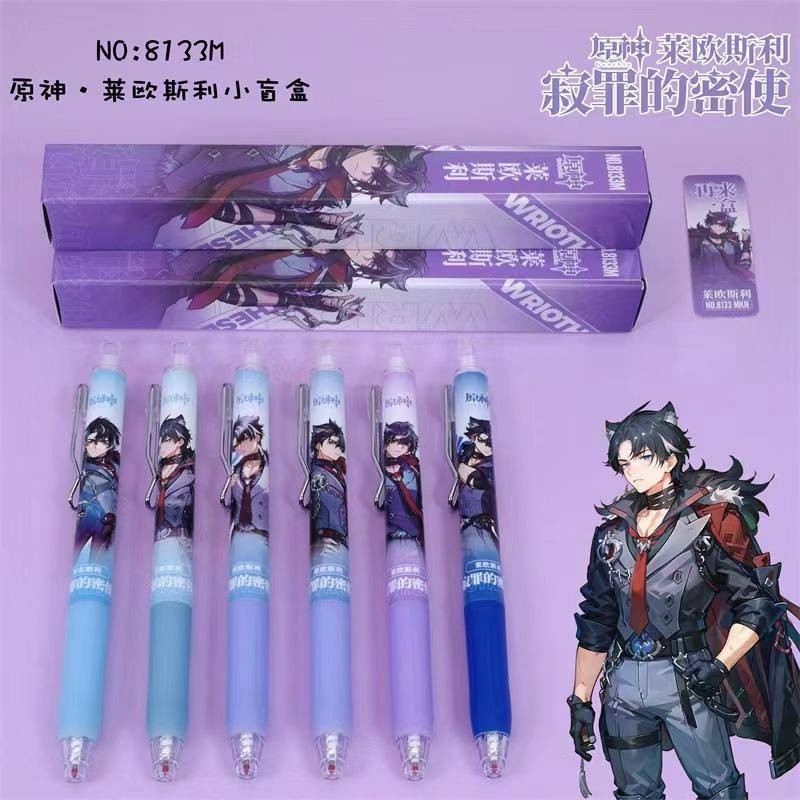 1Pcs Game Genshin Impact Wriothesley Press Gel Pen Signature Pen 0.5MM ...