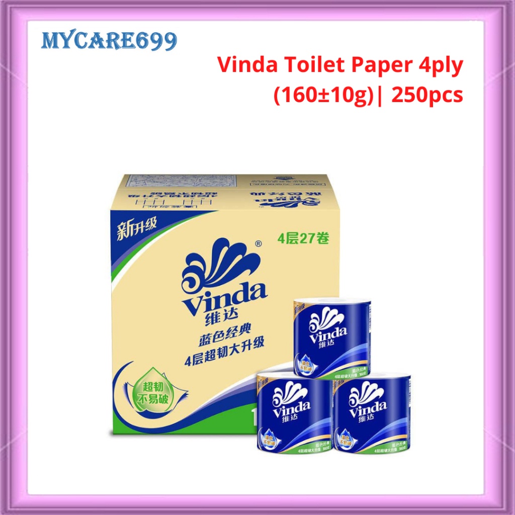 Vinda Toilet Paper Roll 160g 4ply (1box=27 Rolls) 4层厕纸 MY | Shopee Malaysia