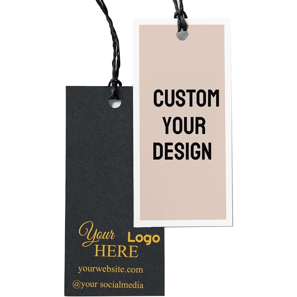 100 pcs Custom Hang Tags, peribadi Logo anda dan harga teks tag barang ...