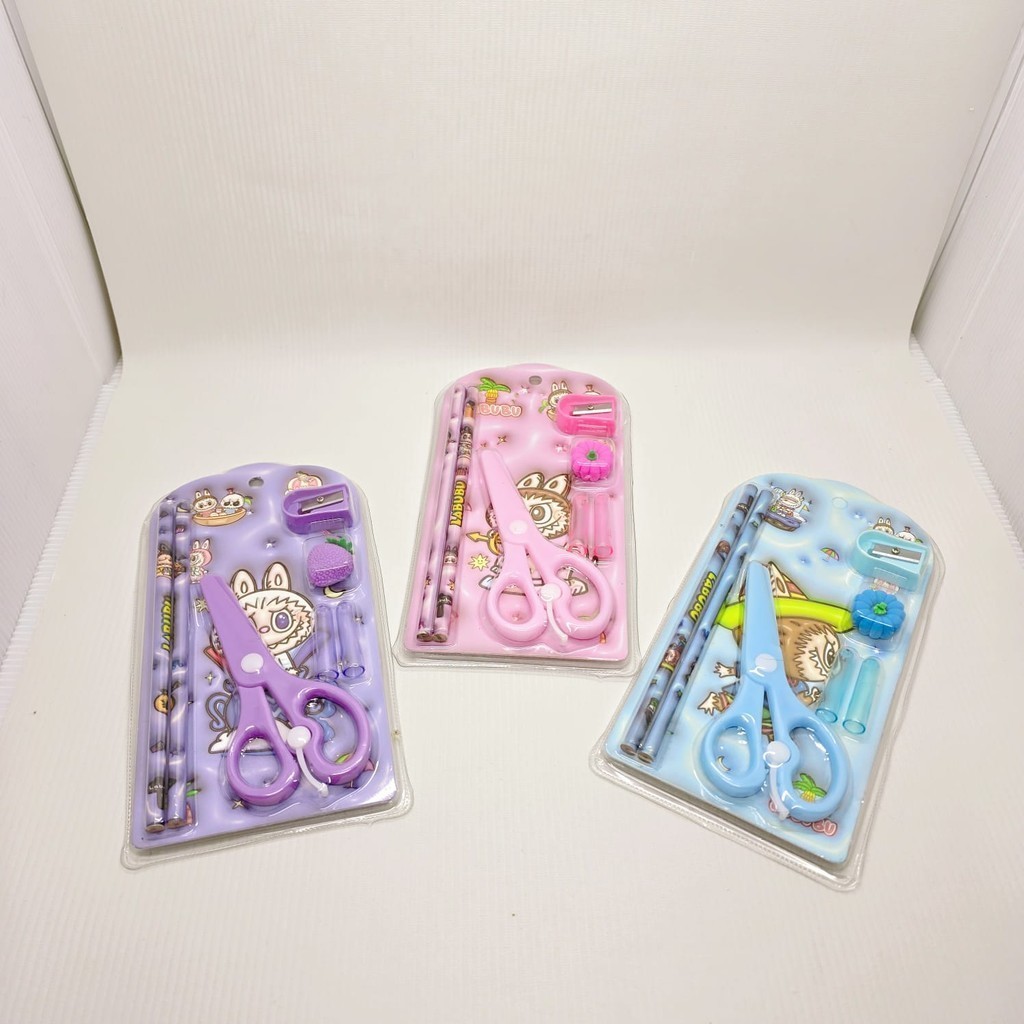 7in1 Stationery Package Complete Stationery Set Scissor Scissors Labubu ...