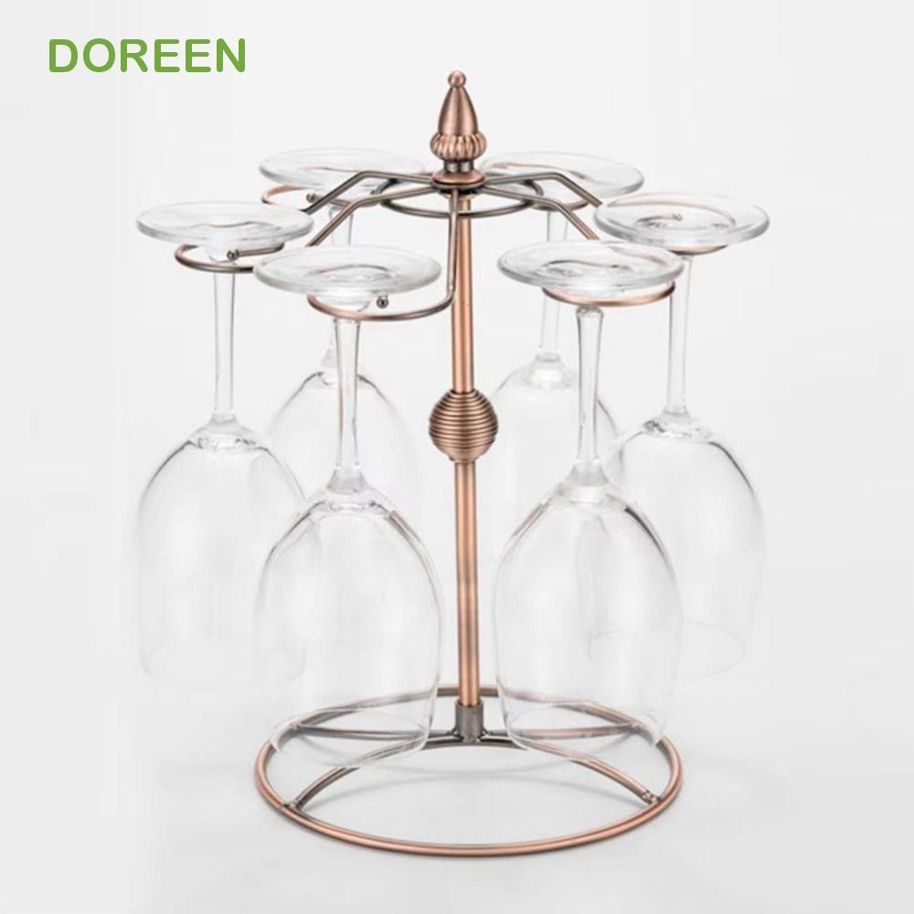 DOREEN Wine Glass Cup Rack, Hanging Free Standing Goblet Holder ...