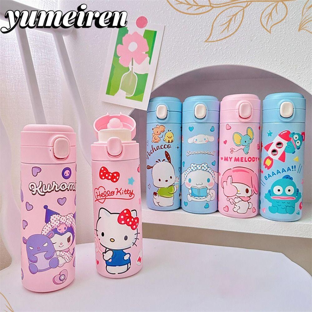 YUMEIREN Thermal Water Bottle, Kuromi Cinnamoroll My Melody Kitty 420ML SANRIO Vacuum Tumbler ...