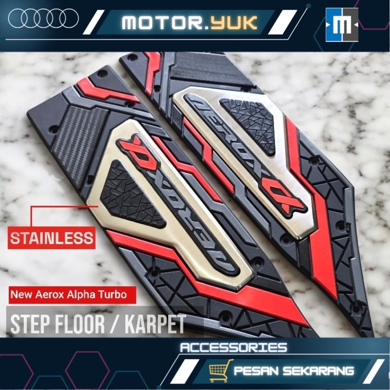Aerox alpha turbo Rubber Stainless step floor new aerox alpha turbo ...