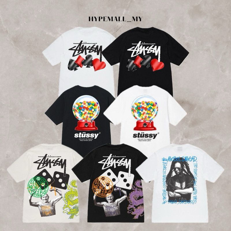 Stussy Pattern T-shirt Series Fashion Versatile Top | Shopee Malaysia