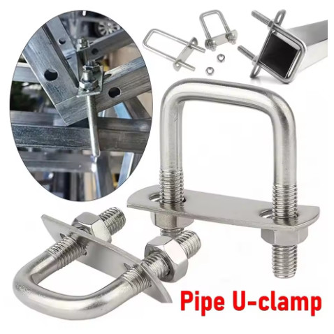 Steel Pipe Fasteners Double U-shaped Clamp U-shaped Screw Cross U ...