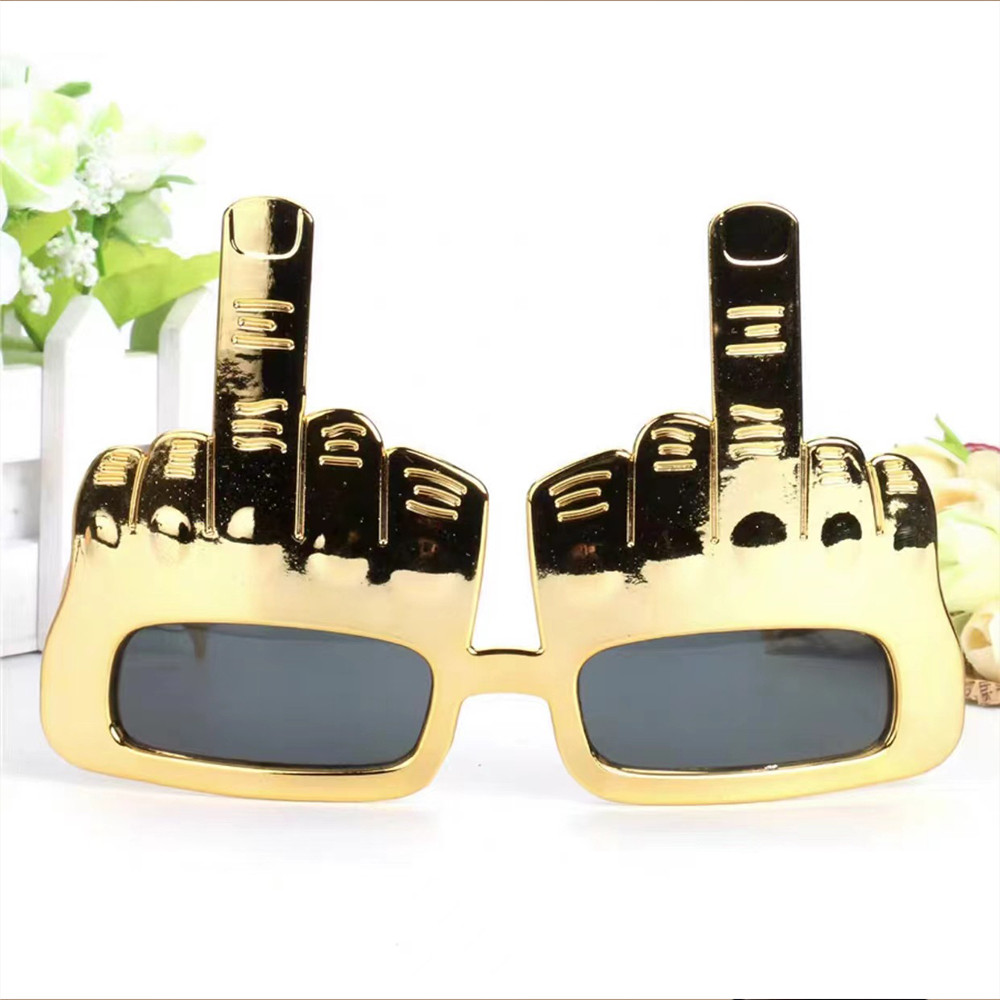 Golden Middle Finger Sunglasses Novelty Finger Glasses Funny Eyewear ...