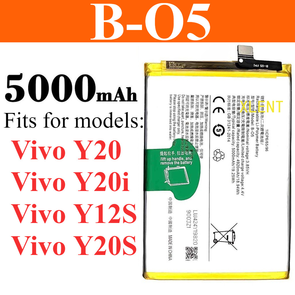 For VIVO Y20/Y20i/Y12S/Y20S B-O5 5000mah Battery | Shopee Malaysia