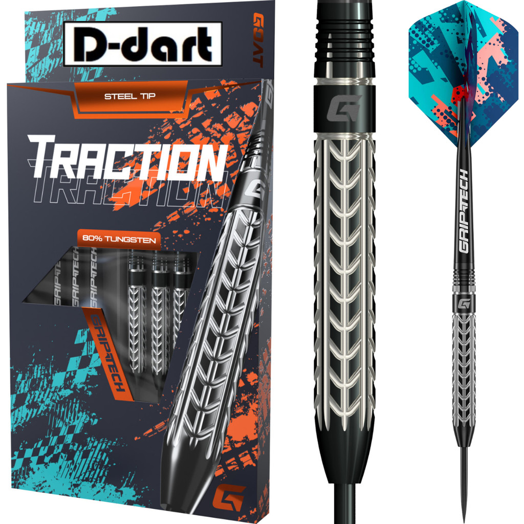 GOAT STEEL TIP DARTS - 22G TRACTION 80% Tungsten Dart Set Original ...