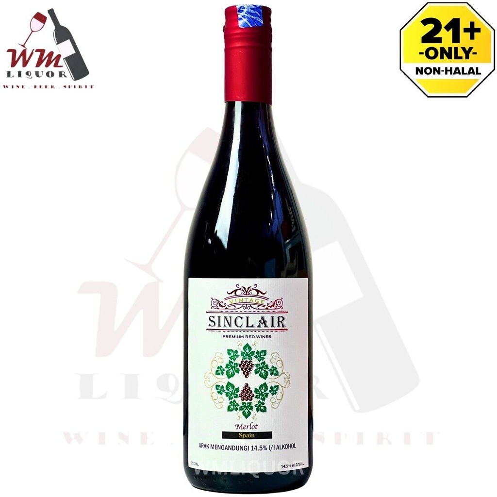 SINCLAIR Vineyards Merlot Premium Red Wines 750ML | Shopee Malaysia