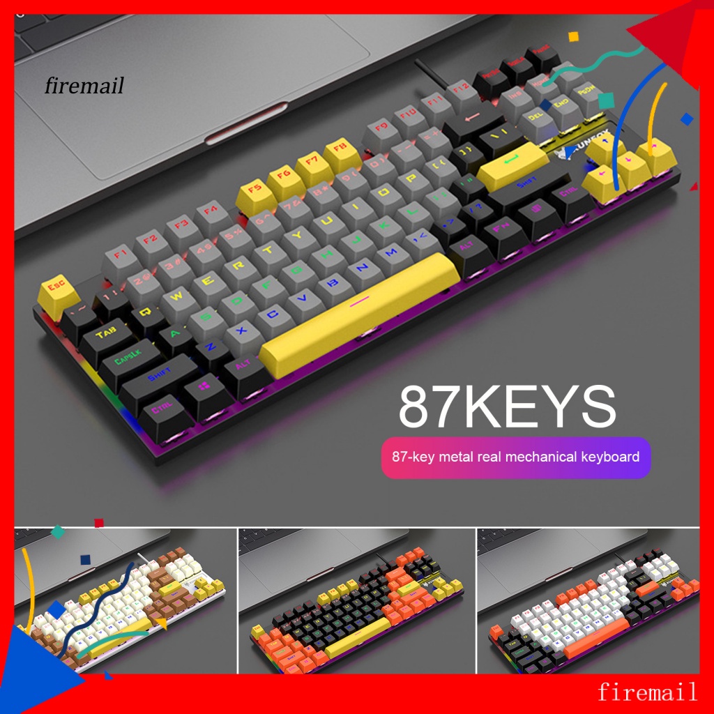 [FM] K80 87 Keys Mechanical Keyboard Universal Blue Switch Ergonomic ...