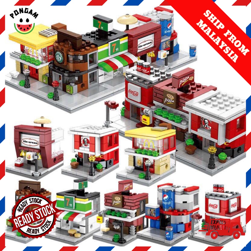 READY STOCK Sembo Block City Retail Store Street View Building Blocks ...