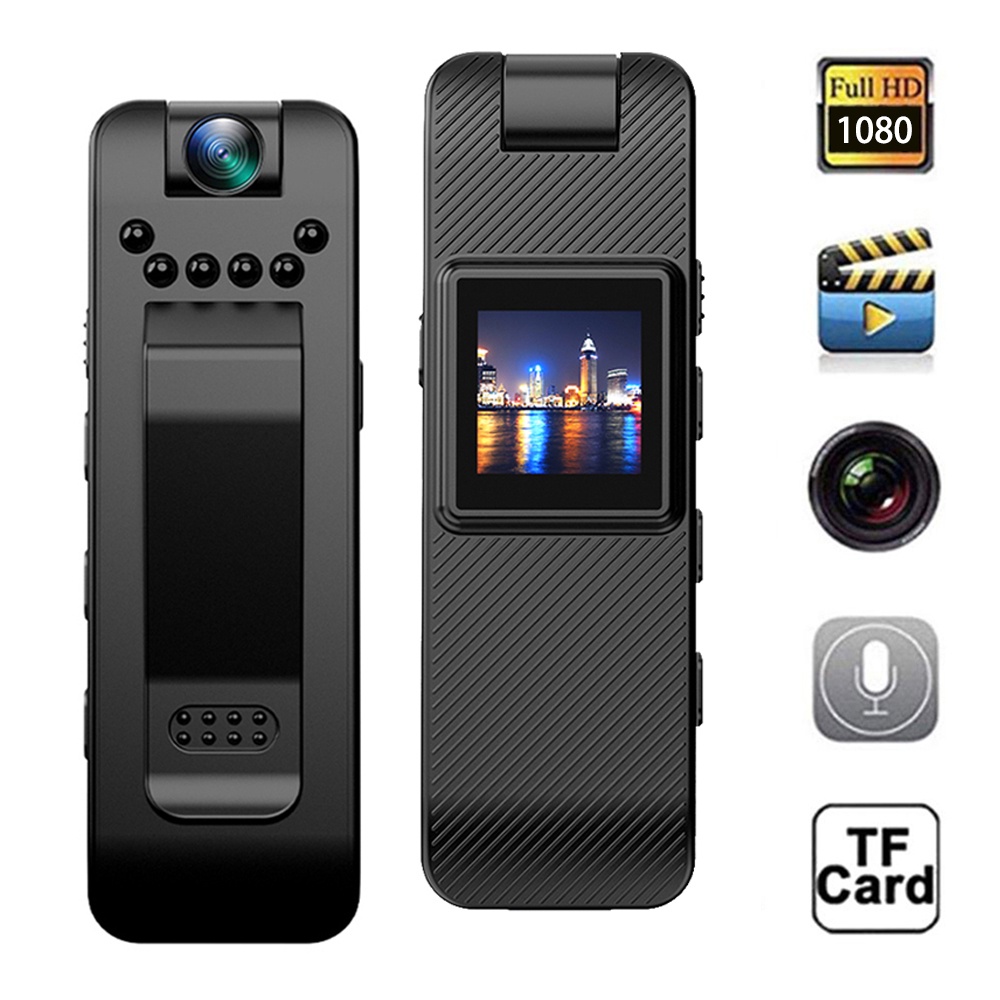 1080P Full HD Mini Camera Infrared Night Vision with LED Screen Bodycam ...
