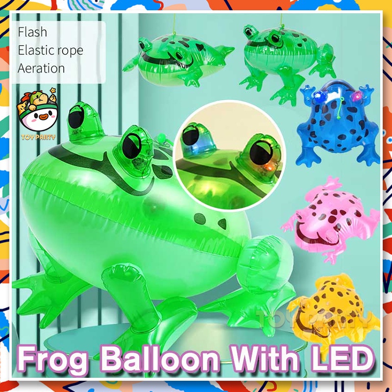 【⭐24H⭐Frogs Toy】Inflatable Shining Eyes Cartoon Frog Pink Yellow Green ...