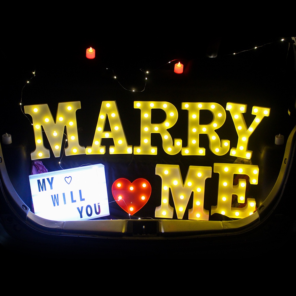 Marry Me LED Decor Light up Letter MARRY ME Alphabet LED Sign Propose ...