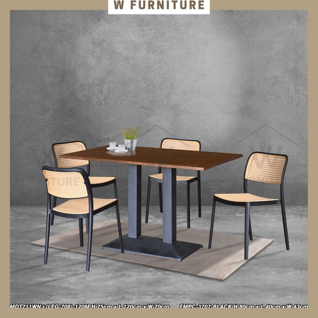 WFURNITURE Rubber Solid Wood Cafe Table/Bar Table 105cm High Table ...