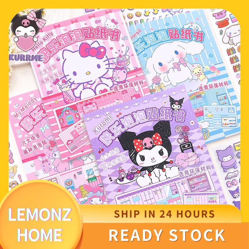 Kuromi Stickers Cute Sanrio Student Happy Bubble Stickers Book Wear ...