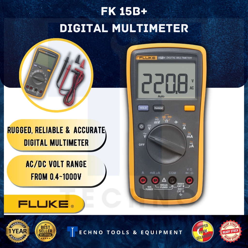 FLUKE 15B+ Digital Multimeter - 100% New & Original | Shopee Malaysia